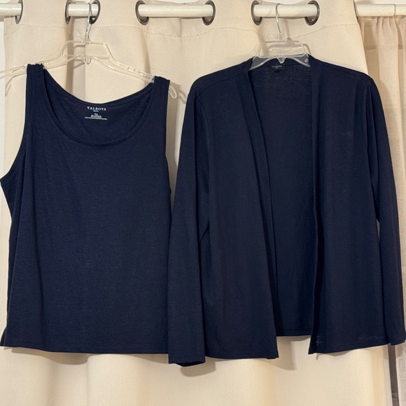 Talbots | Sweaters | Talbots Navy Blue Cardigan Set Petite Xl Xlp ...